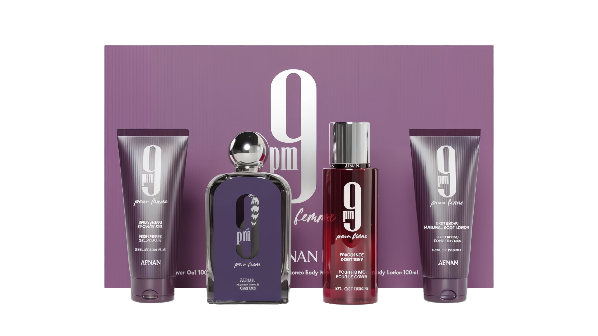 9 PM Pour Femme Gift Set by Afnan - Pour Femme - Eau De Parfum - 100ml ...